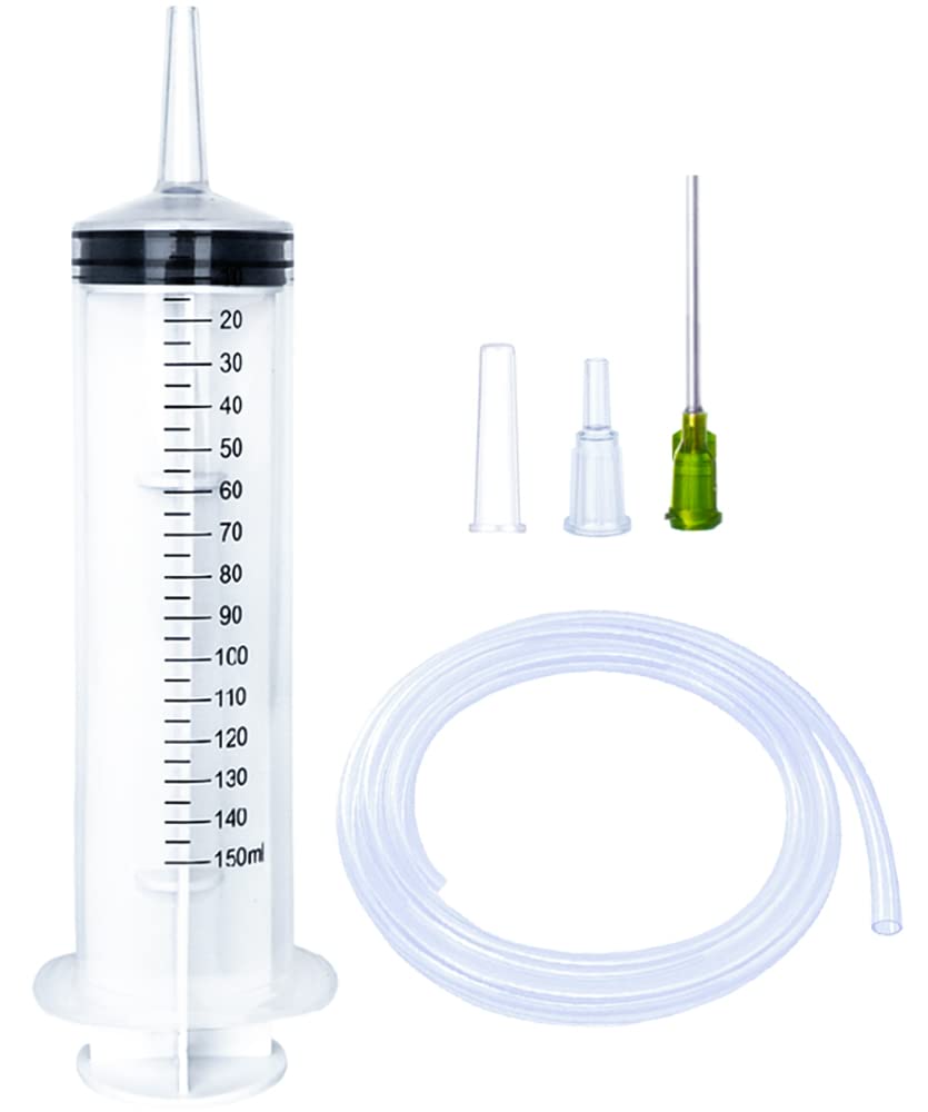 Amazon.com: 150ml Large Syringe with Tube, Tip Cap and Blunt Needle ...