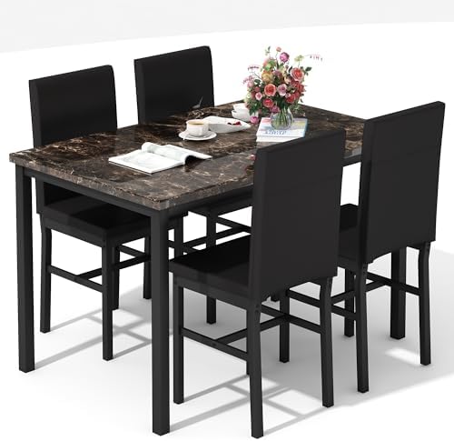 Amazon.com - DKLGG Dining Table Set for 4, Modern Kitchen Table and ...