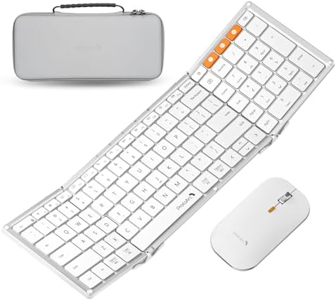 ProtoArc Foldable Keyboard and Mouse, XKM01 Folding Bluetooth Keyboard ...