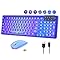 Amazon.com: Purple Light Up Keyboard and Mouse Wireless,Cute 2.4Ghz ...