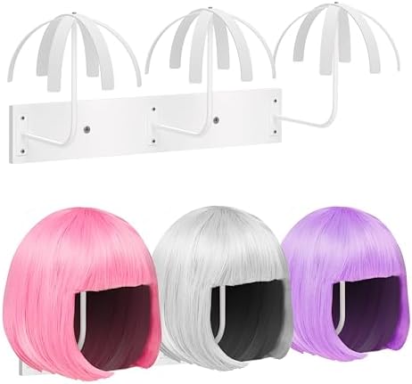 Yumkfoi Hanging Wig Stand for Multiple Wigs, 6 PCS Wall Mounted Wig ...
