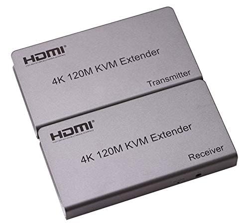 VOOCME 4K 120M HDMI KVM Extender Transmitter Receiver Over Cat5/5e/Cat6 ...