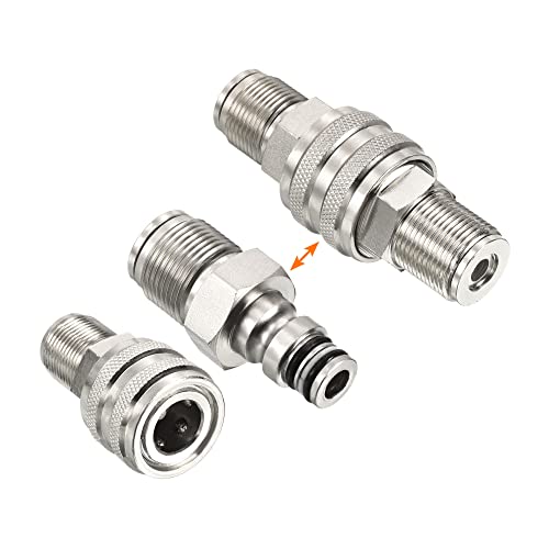 PATIKIL Hydraulic Quick Connect Coupler, 1 Set M22x1.5mm Male Thread ...