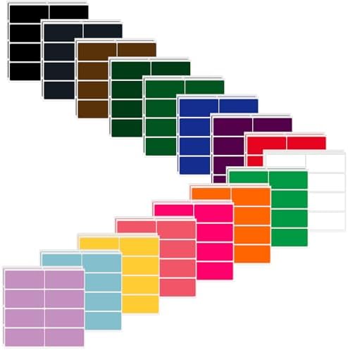 Amazon.com : BLMHTWO 256 Pieces Colored Labels Rectangular Color Coding ...