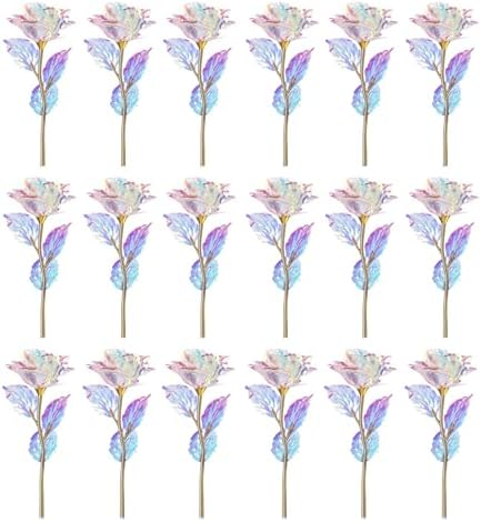 Amazon.com: 18 Pcs Galaxy Rose Colorful Rainbow Artificial Flowers ...