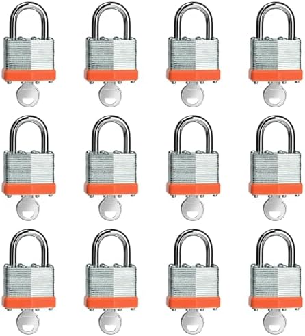 LQYN Laminated keyed Padlock (1-9/16", 40mm), keyed Alike Locks,Orange ...