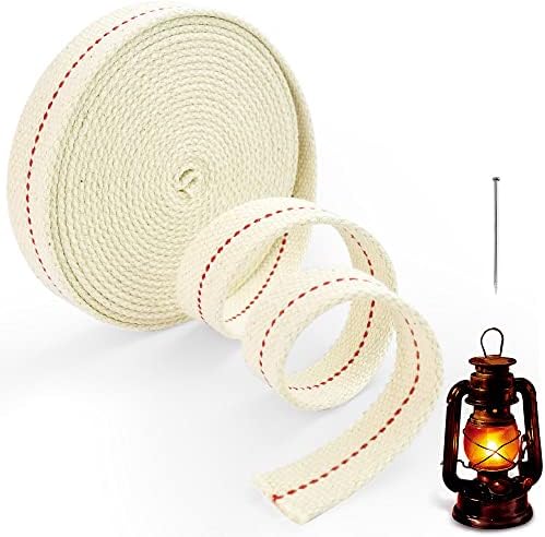 kuou Lamp Wicks, 2 Rolls Flat Cotton Wicks 3/4 Inch Oil Lantern Wick ...