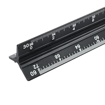 Amazon.com: Piutouyar 12 Inch Engineer Scale Ruler, Metal Engineering ...