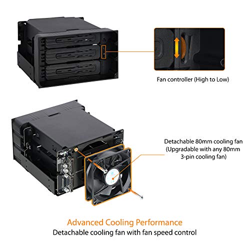ICY DOCK Hot Swap 3 Bay 3.5 Inch SATA/SAS HDD Docking Enclosure Mobile ...