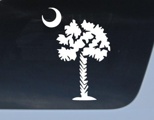 Amazon.com: Palmetto Tree Vinyl Decal 6 inches tall White South ...