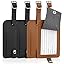 Flintronic 2 Pcs Luggage Tags, Leather Baggage Labels, Suitcase Name ID Card Tag Set, Leather ...