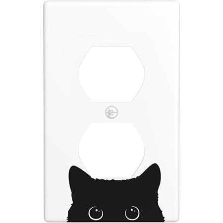Cute Cat Electrical Outlet Cover Decorative Wall Plate Single Duplex ...