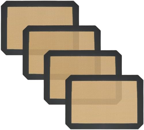 Small Silicone Baking Mats, Set of 4,11-4/5x8-1/4 Inch Quarter Sheet ...