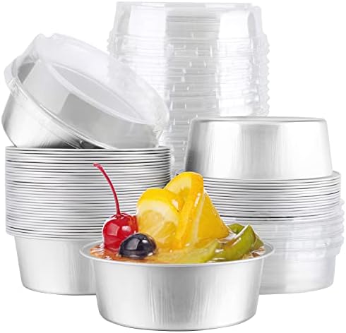 Amazon.com: Gejoy 400 Pcs Disposable Ramekins with Lids Aluminum Foil ...