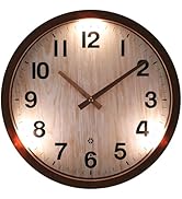 Amazon.com: LOMANDA Night Light Wall Clock for Bedroom, 13 Inch Wall ...