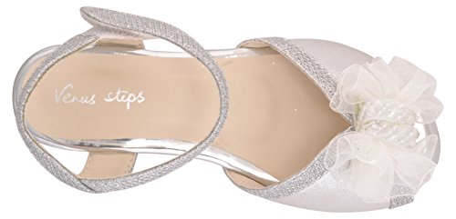 Buy VENUS STEPS Girls' Silver Synthetic Outdoor Sandals - 10.5 UK at ...