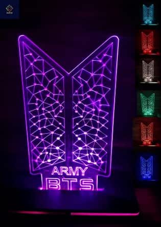 Buy Klassie | K-Pop's_BTS_Logo 3D Illusion LED Lamp | Gift for Kids ...
