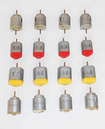 4 Types 16 Pcs 4000 RPM to 16000 RPM DC Motor Kit : Amazon.in ...