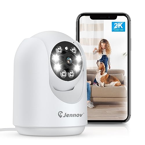 Jennov WiFi Security Camera Indoor, 2K Pan Tilt Indoor WiFi Baby/Pet ...