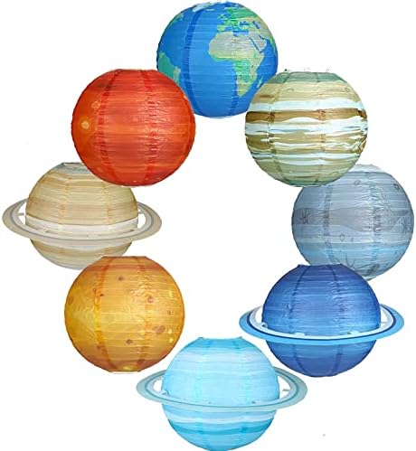 6 PCS Planet Paper Lanterns, Outer Space Astronauts Rocket Party ...