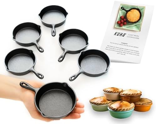 Amazon.com: Hiceeden 4 Pack Mini Cast Iron Skillet, 4" Small Frying ...
