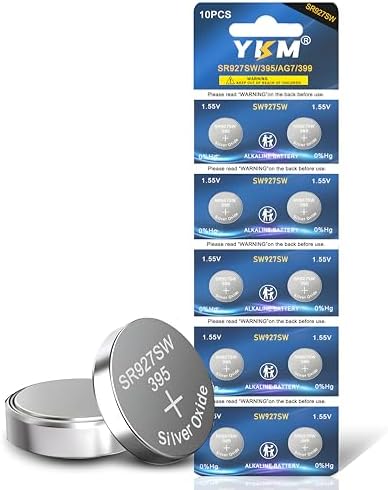 Amazon.com: YKM 395 Watch Battery SR927SW 395/399 LR927 AG7 Silver ...