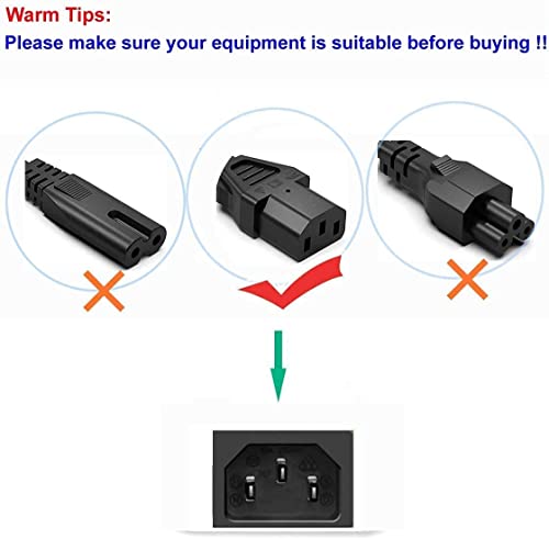 NISHTECH Computer Power Cable Cord for Desktops Pc and Printers/Monitor ...