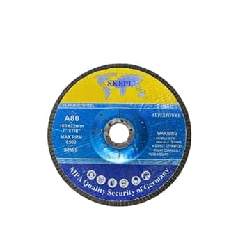 SKEPL 7inch Flap Disc Wheel 180x22mm,red color,80Grit Material Aluminium Oxide Grinding Abrasive ...