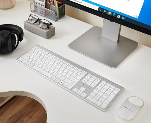 Amazon Basics Wireless Rechargeable Dual Connectivity Keyboard and ...