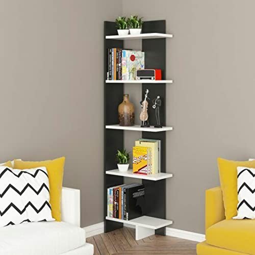 Tuba art Engineered Wood Wall Corner Shelf for Living Bed Room Home ...