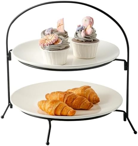 Amazon.com: XINLTC Tiered Serving Stand and White Ceramic Platters ...