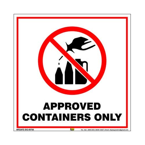 Mr. Safe - Approved Containers Only Sign Hard Plastic Lamination 8 Inch ...