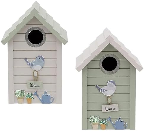 Handmade Square Log Hut - Bird Nesting Box : Amazon.co.uk: Garden