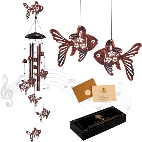 Amazon.com: YS0911 Fishing Man Wind Spoon Fish Sculptures Windchime ...