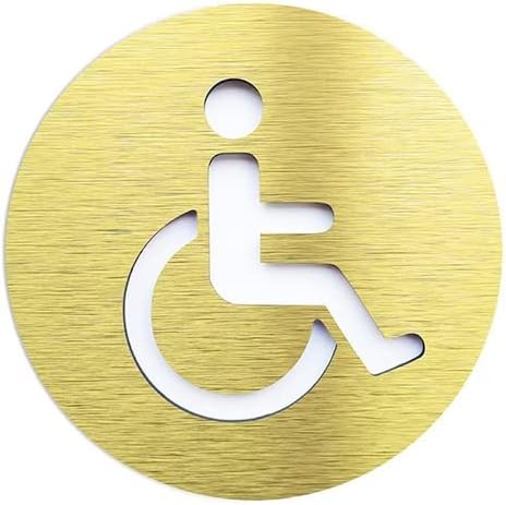 Amazon.com: MOZTO Wheelchair WC Symbol Gold Silver House Door Number ...