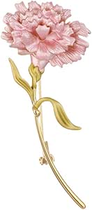 Amazon.com: Carnation Flower Brooch Pin for Women Petals Floral Lapel ...