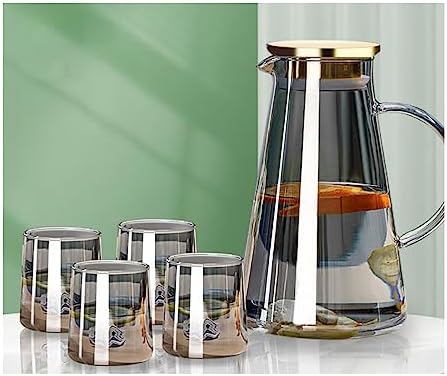 Amazon.com: 7-Pcs Glass Pitcher Set Jug with 6 Water Glasses Tumbler ...