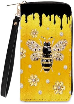 Amazon.com: Bee-Themed Wallet for Women - Slim PU Leather Womens Wallet ...