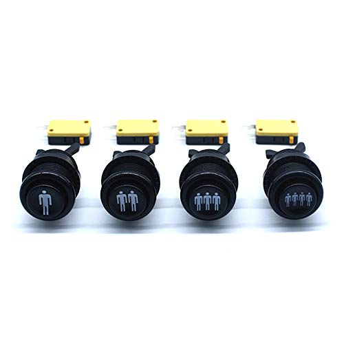 Amazon.com: Arcity 4 Pcs Arcade Game Player Start Push Button 1P 2P 3P ...