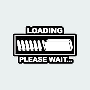 Amazon.com: fagraphix Gun Loading Please Wait Sticker Decal Self ...