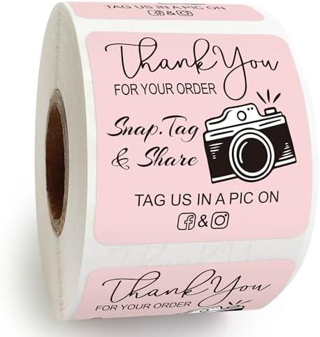 Amazon.com: Thank You for Your Order Stickers Roll, Retro Camera Design ...