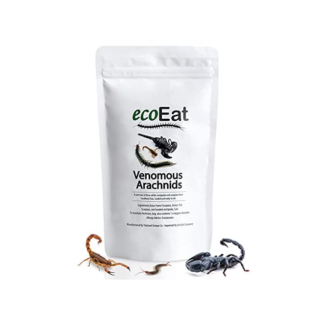 ecoEat Edible Arachnids (3 Insects) - Chinese Centipede, Black Asian ...