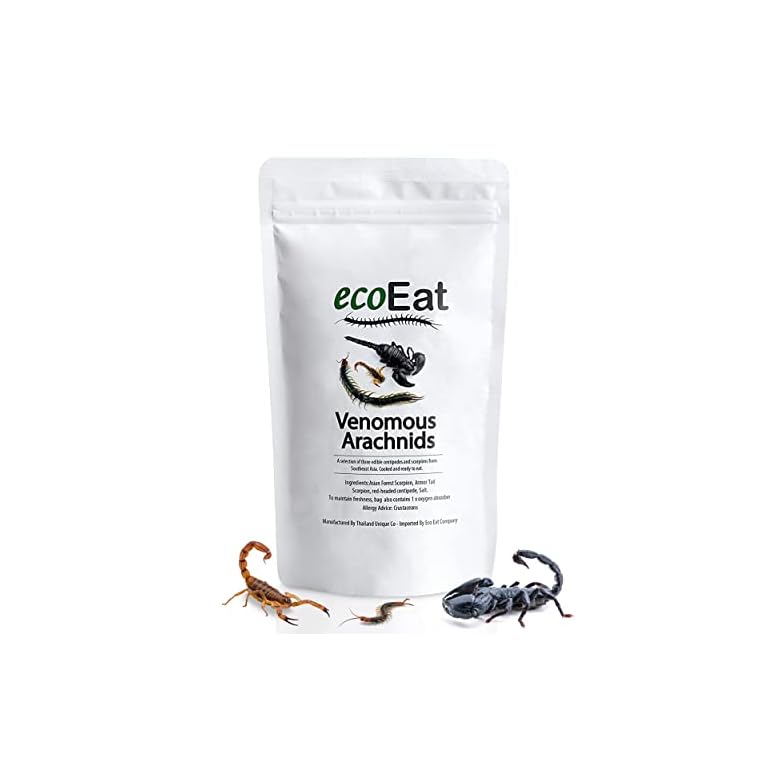 ecoEat Edible Arachnids (3 Insects) - Chinese Centipede, Black Asian ...