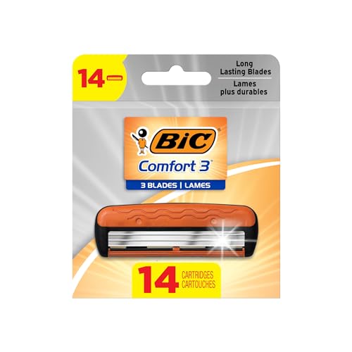 BIC Comfort 3 Refillable Refill Razor Cartridges, Three-Blade ...