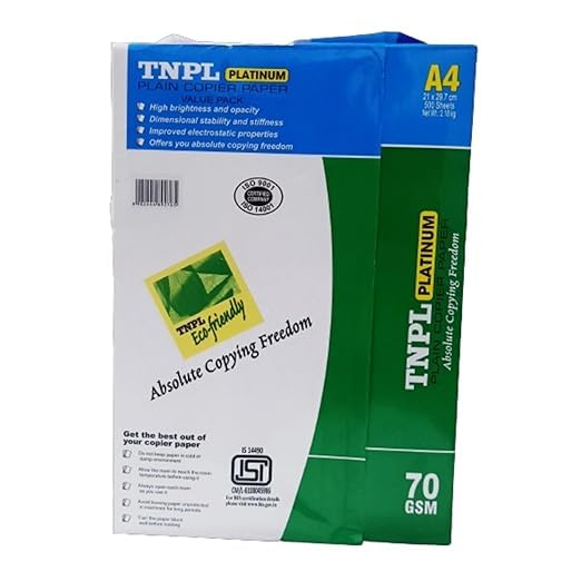TNPL (70gsm) Platinum Copier A4 Paper (500 Sheets) - 1 : Amazon.in ...