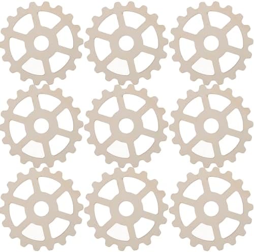 Amazon.com: Lurrose Wooden Gear Cutouts 10 Pcs Unfinished Wood Slices 3 ...