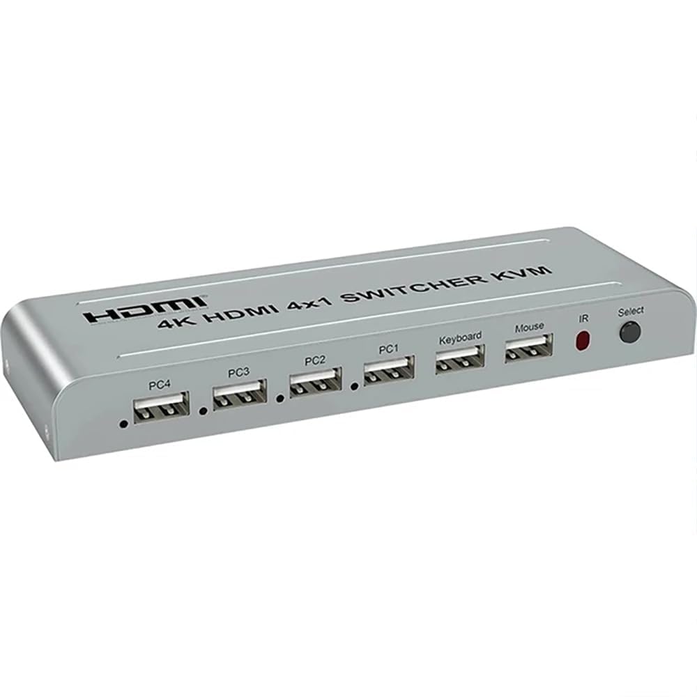 Tobo 4K HDMI 4x1 KVM Switch 4 in 1 HDMI USB Switch for 4 Computer Share ...
