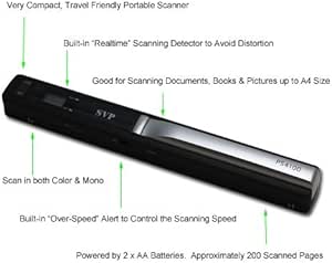 Amazon.com: SVP PS410 Black 600dpi Colour & Mono Handheld Scanner ...