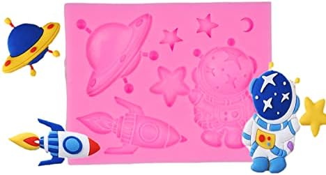 Amazon.com: INCYEKl Astronaut Fondant Molds Rocket Planet Silicone Mold ...