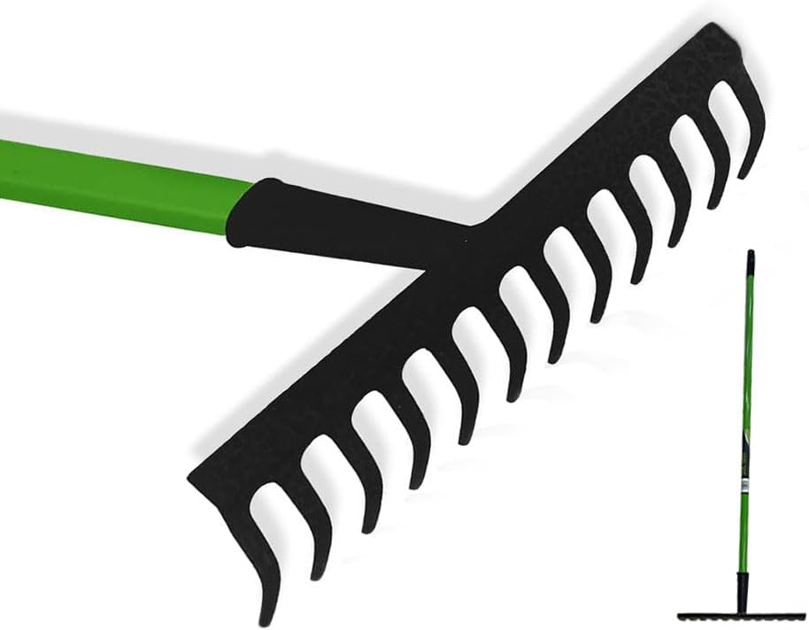 Easy Shopping® 12 Teeth Garden Rake 12 strong metal tines for loosening ...